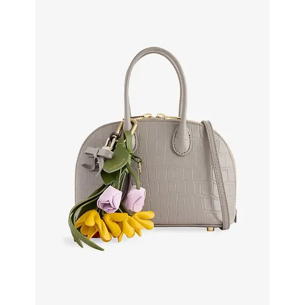 SELF-PORTRAIT Mock-croc Leather Handbag With Floral Charm