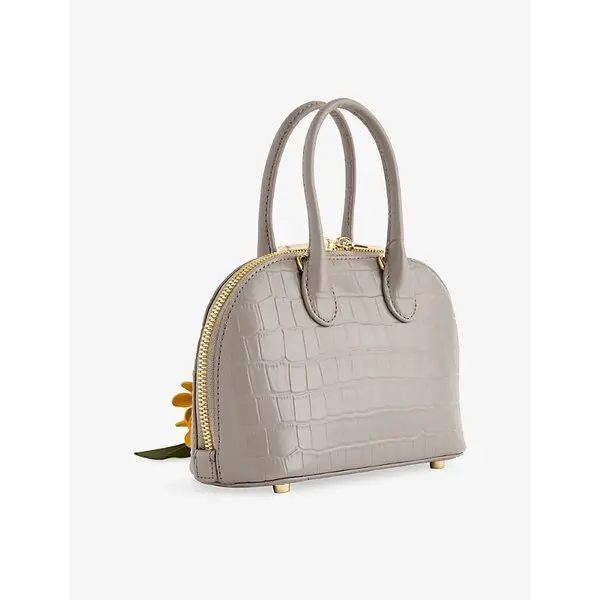 SELF-PORTRAIT Mock-croc Leather Handbag With Floral Charm