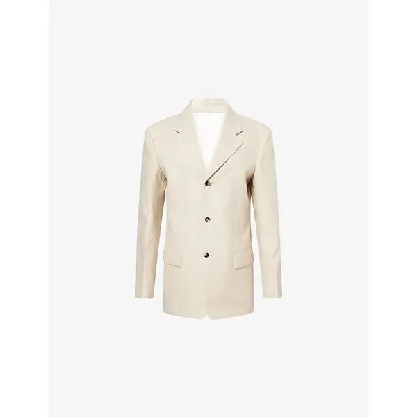 Bottega Veneta Pinstripe Single-breasted Wool And Cotton-blend Blazer