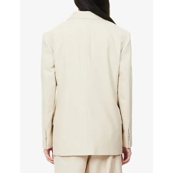 Bottega Veneta Pinstripe Single-breasted Wool And Cotton-blend Blazer