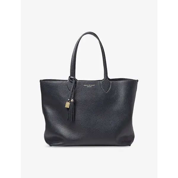 ASPINAL OF LONDON Hudson Leather Tote Bag - Navy