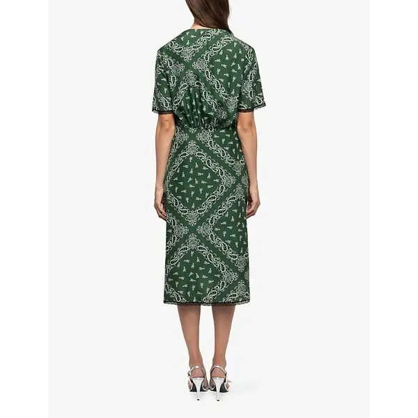 Zadig&Voltaire Bandana Print Silk Wrap Midi Dress