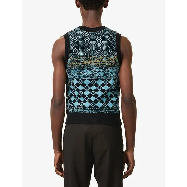 Dries Van Noten Mahoba Intarsia-knit Wool Vest