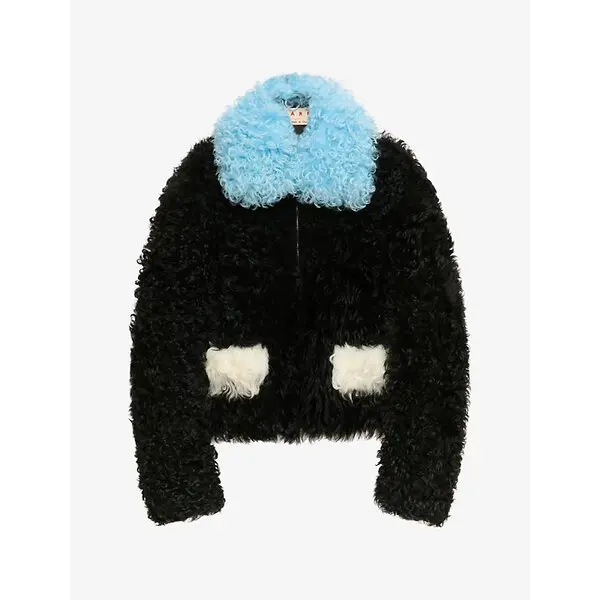 Marni Short Contrast Lamb-shearling Jacket