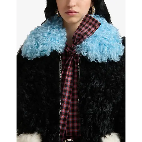 Marni Short Contrast Lamb-shearling Jacket