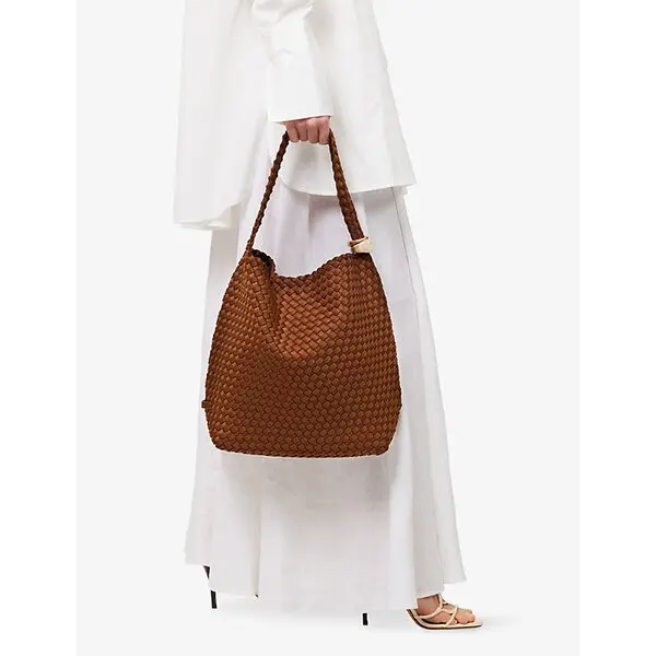 NAGHEDI Nomad Beaded Medium Woven Hobo Bag