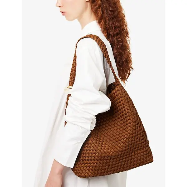 NAGHEDI Nomad Beaded Medium Woven Hobo Bag