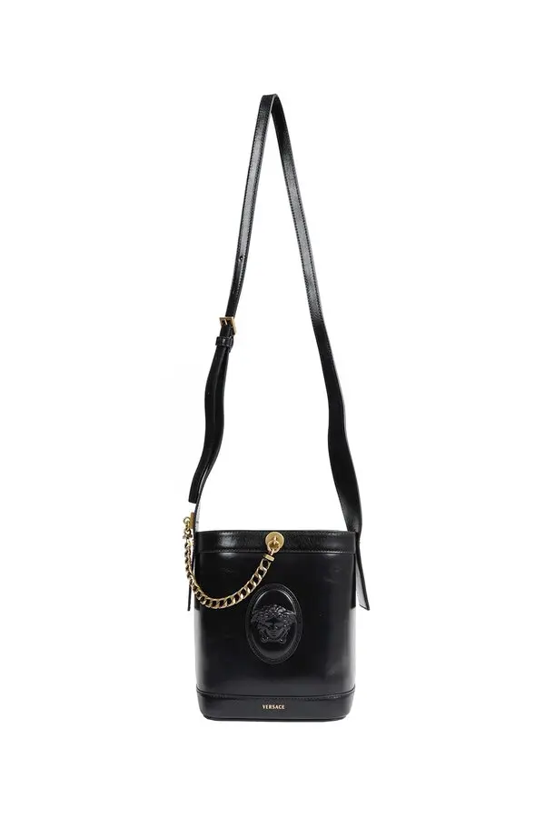 Versace Pivot Mini Leather Buket Bag