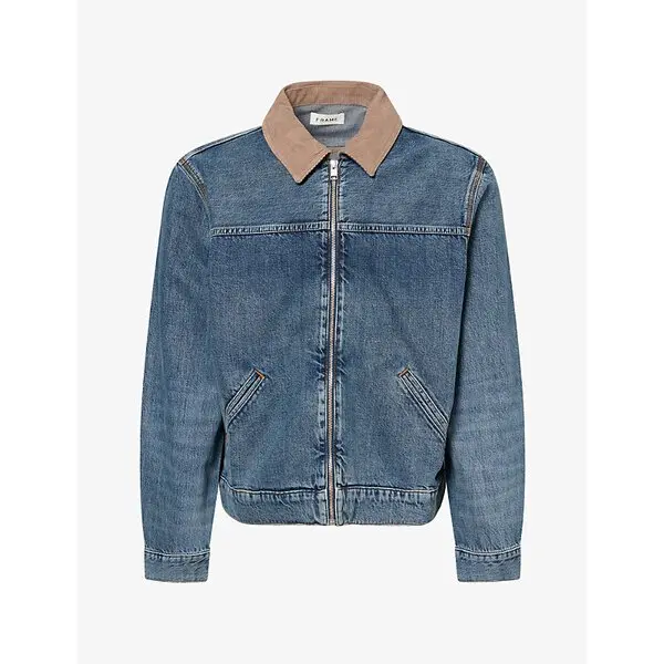 FRAME Relaxed-fit Denim Jacket With Contrast Collar