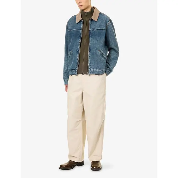 FRAME Relaxed-fit Denim Jacket With Contrast Collar