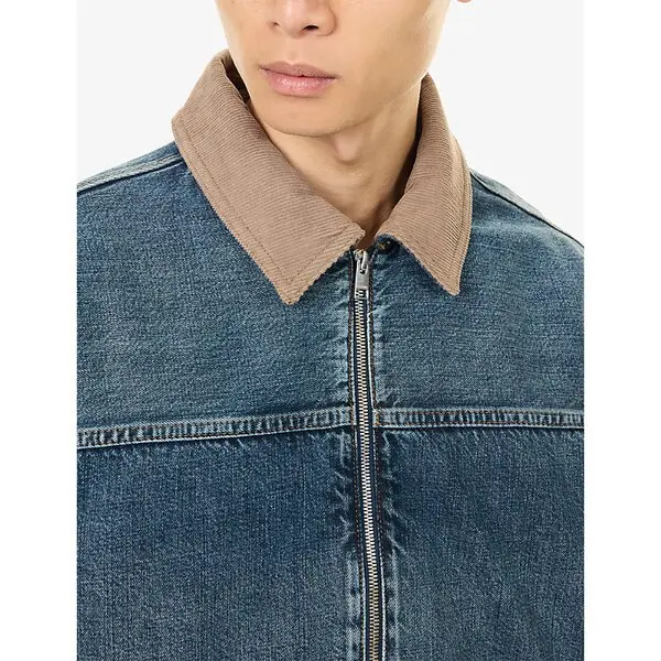FRAME Relaxed-fit Denim Jacket With Contrast Collar