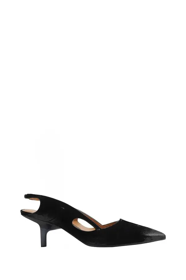 CAPASA Velour Slingback Pumps