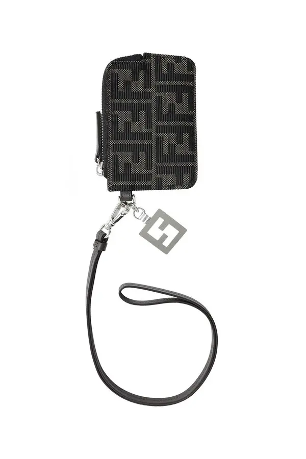 Fendi Jacquard Card Holder - Brown