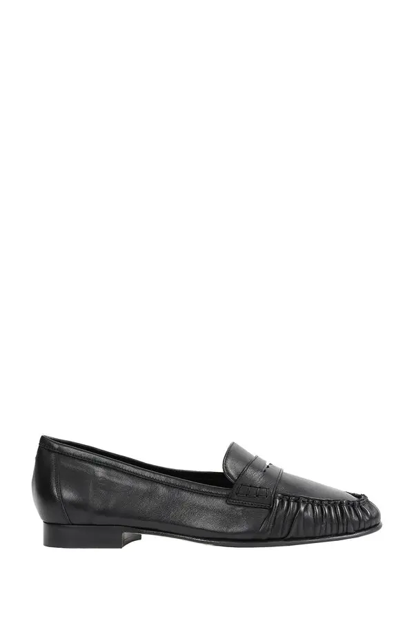 AeydĒ Aldous Ruched Penny-slot Loafers - Black