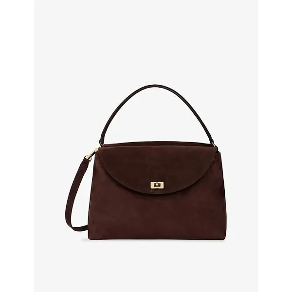 Sandro Le Grand Bazaar Suede Shoulder Bag - Brown