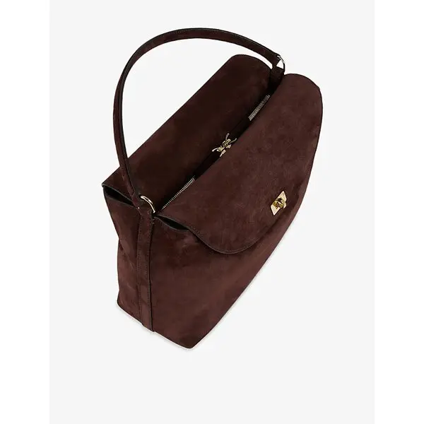 Sandro Le Grand Bazaar Suede Shoulder Bag - Brown