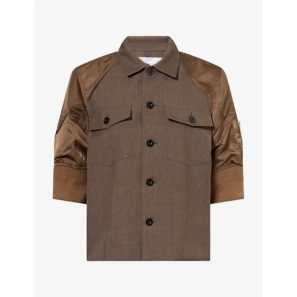 Sacai Wool Shirt With Contrasting Sleeves