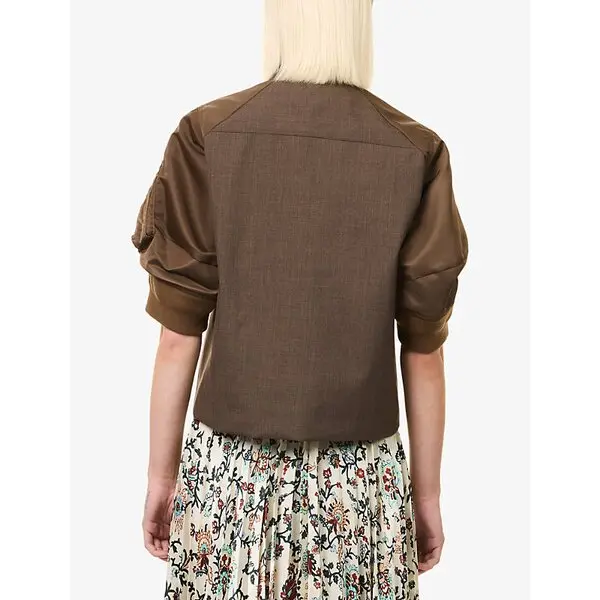 Sacai Wool Shirt With Contrasting Sleeves
