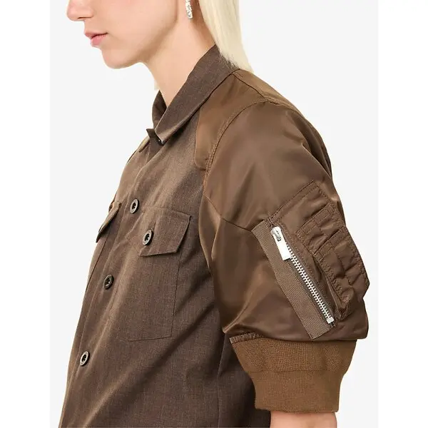 Sacai Wool Shirt With Contrasting Sleeves