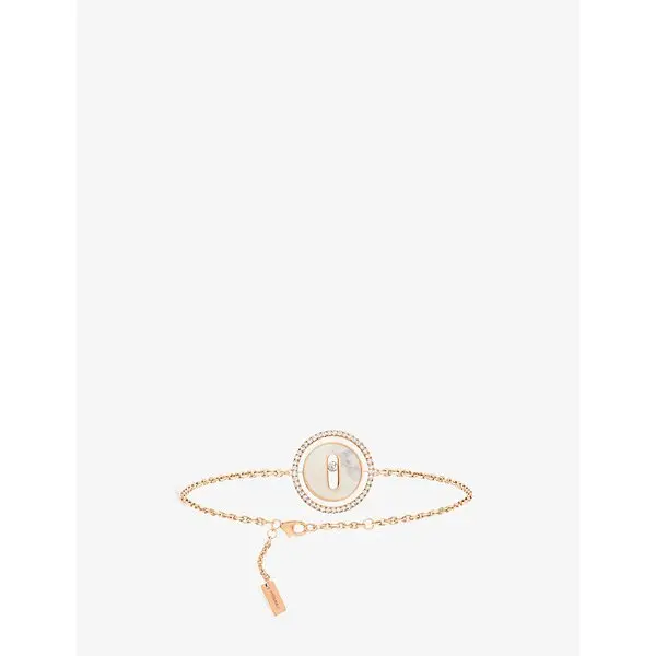 Messika 18ct Yellow-gold, Mother-of-pearl And Diamond Bracelet - Pink