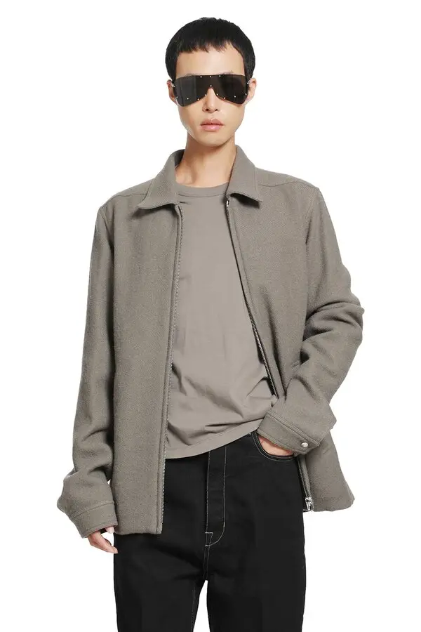 Rick Owens Boiled Wool Zip-up Jacket