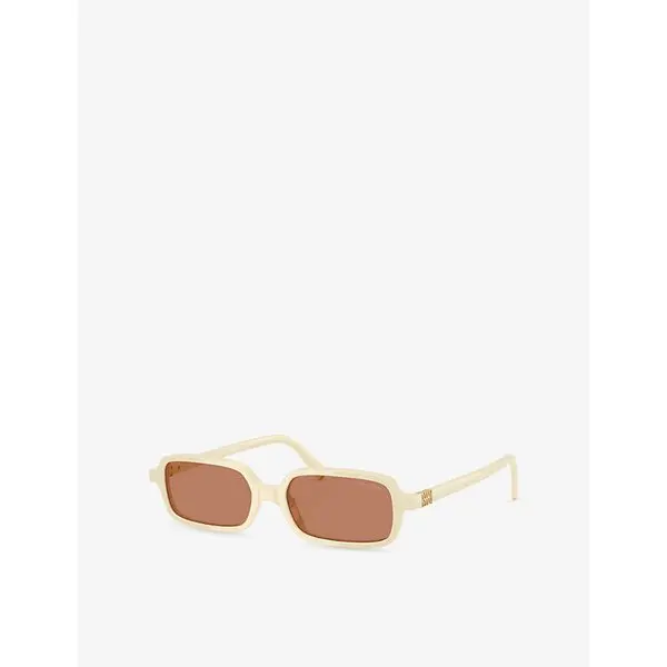 Miu Miu Mu 11zs Rectangle Acetate Sunglasses - White