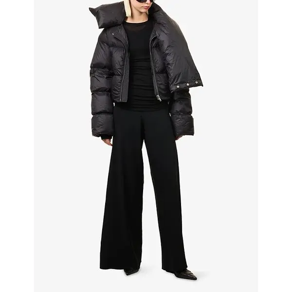Rick Owens Boxy Funnel Neck Puffer Jacket