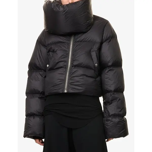 Rick Owens Boxy Funnel Neck Puffer Jacket