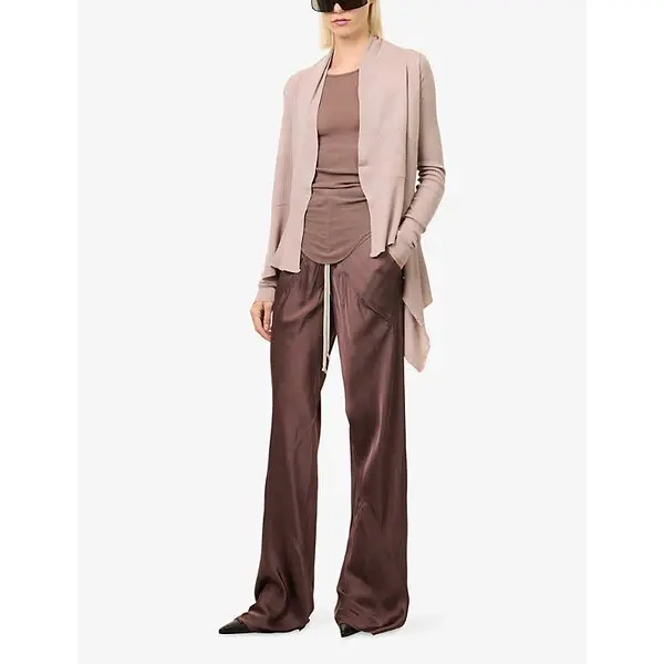 Rick Owens Draped Cropped Wool Cardigan