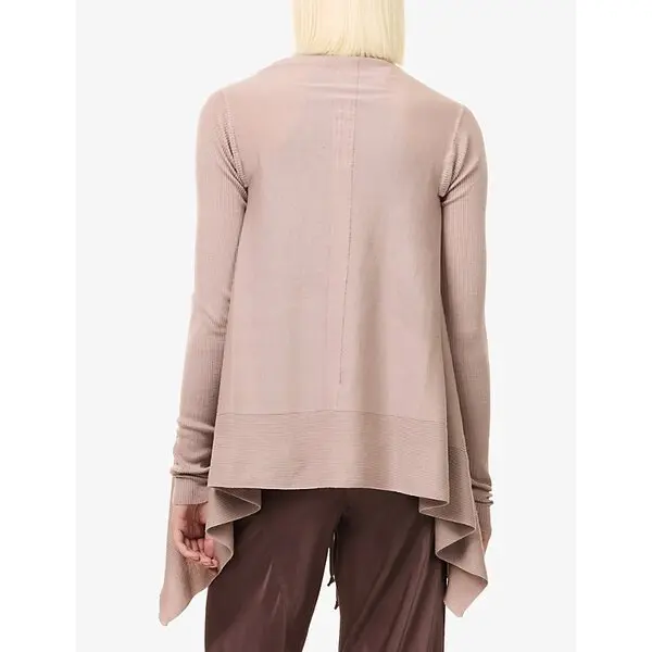 Rick Owens Draped Cropped Wool Cardigan