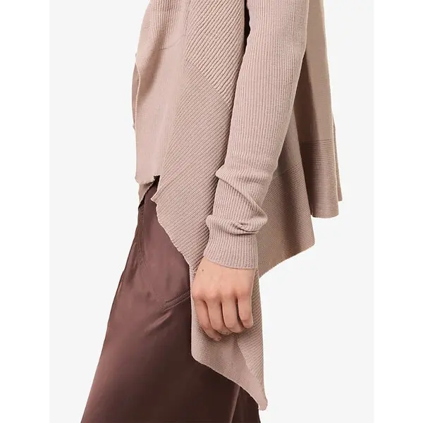 Rick Owens Draped Cropped Wool Cardigan