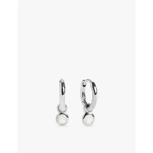 Monica Vinader June Birthstone Sterling- And Moonstone Huggie Earrings - Silver