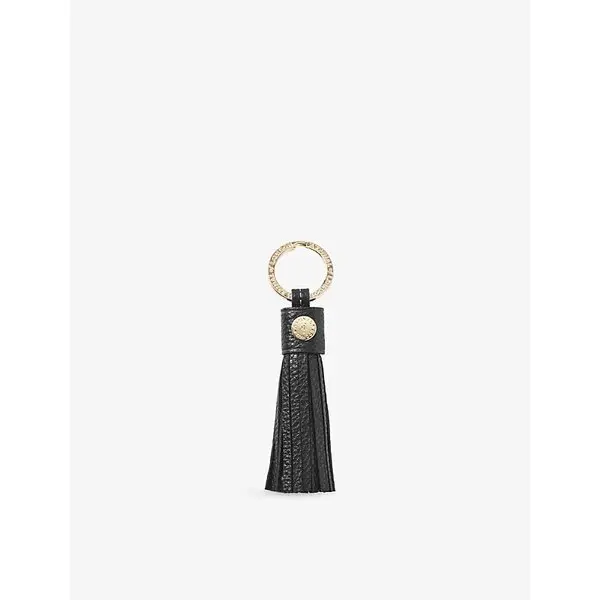 ASPINAL OF LONDON Hudson Tassel Leather Keyring - Black