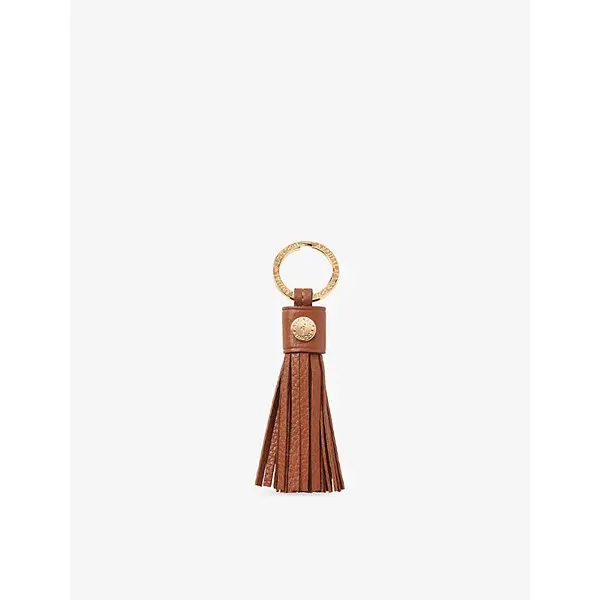ASPINAL OF LONDON Hudson Tassel Leather Keyring - Wine