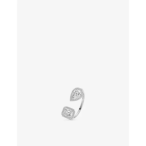 Messika My Twin Large Open Ring In 18ct Gold And 1ct Diamond - White