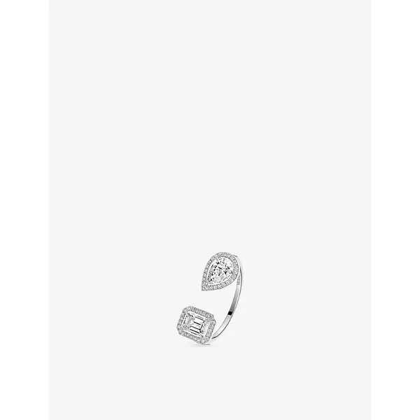 Messika My Twin Large Open Ring In 18ct Gold And 1ct Diamond - White