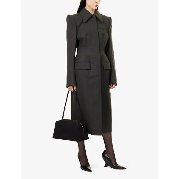 MUGLER Tailored Hourglass Wool Coat