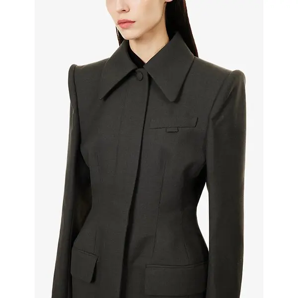 MUGLER Tailored Hourglass Wool Coat