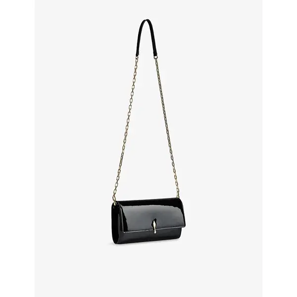 CHRISTIAN LOUBOUTIN Bettina Patent-leather Wallet-on-chain - Black