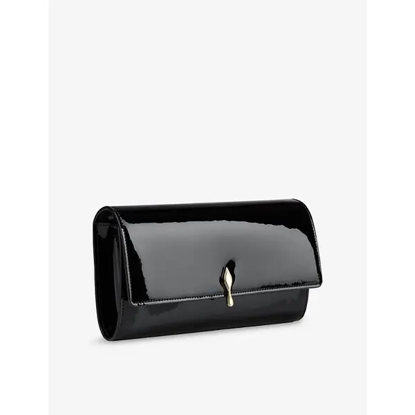 CHRISTIAN LOUBOUTIN Bettina Patent-leather Wallet-on-chain - Black