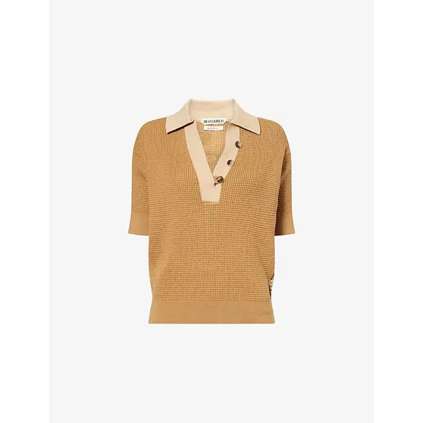 JW Anderson Short-sleeve Knit Polo Top - Butterscotch