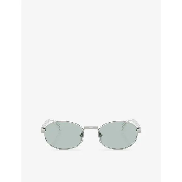 Prada Pr B53s Oval-frame Steel Sunglasses