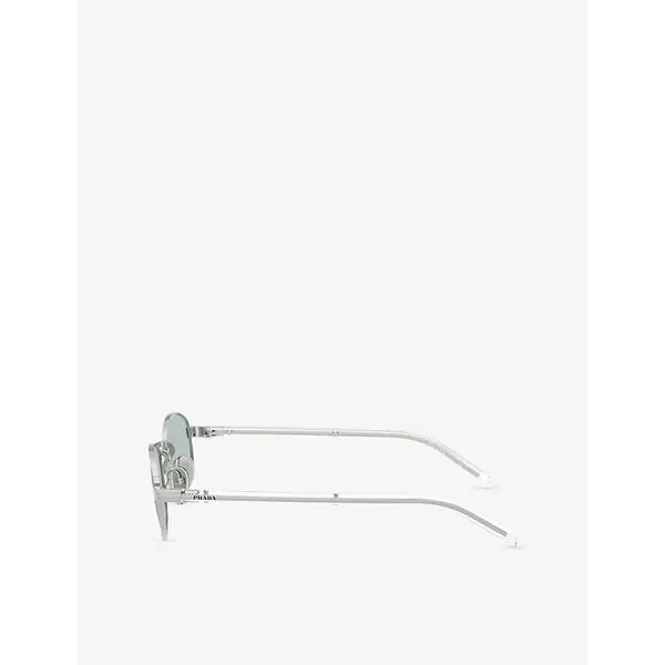 Prada Pr B53s Oval-frame Steel Sunglasses