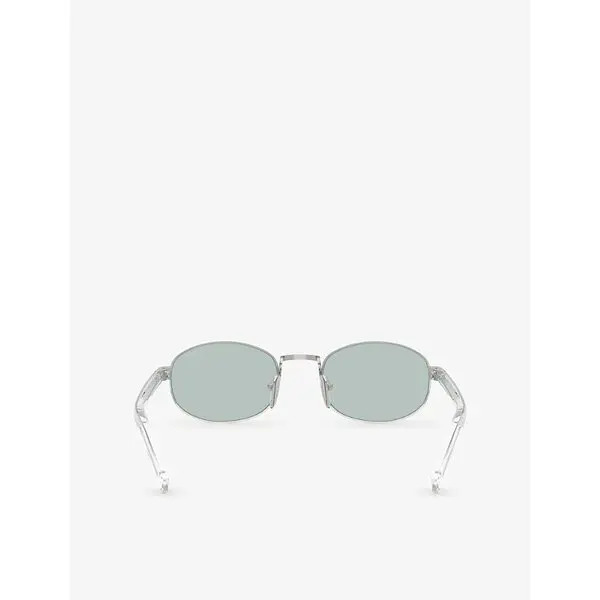 Prada Pr B53s Oval-frame Steel Sunglasses