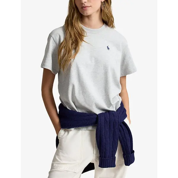 Polo Ralph Lauren Logo-embroidered Cotton-jersey T-shirt - Grey Ash Heather