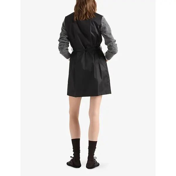 Prada Re-nylon Belted Woven Mini Dress