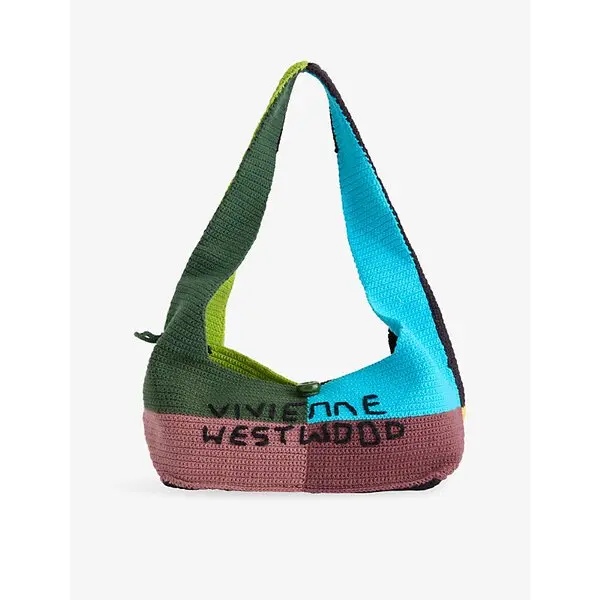 VIVIENNE WESTWOOD Ellie Embroidered Knitted Shoulder Bag - Multi Patchwork