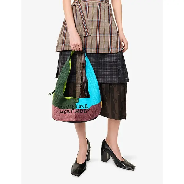 VIVIENNE WESTWOOD Ellie Embroidered Knitted Shoulder Bag