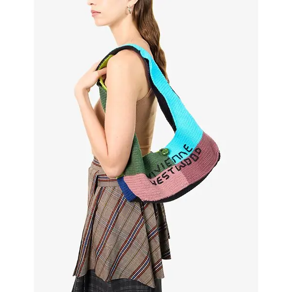 VIVIENNE WESTWOOD Ellie Embroidered Knitted Shoulder Bag