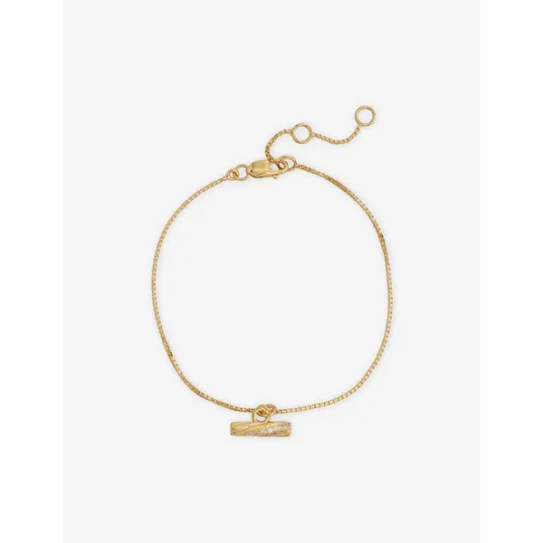RACHEL JACKSON Twisted T-bar 14ct -plated Sterling Silver Bracelet - Gold